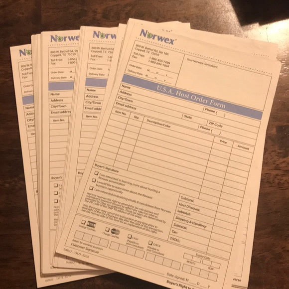 Printable Norwex Order Form - Printable Forms Free Online